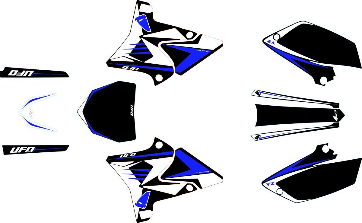 UFO RESTYLE GRAPHIC KIT YAMAHA YZ125/250 BLACK - Motocross XXL